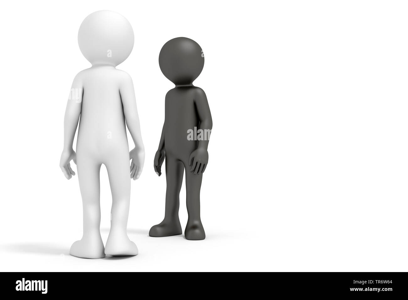 A white and a grey color 3D icon man standing opposite each other Stock ...