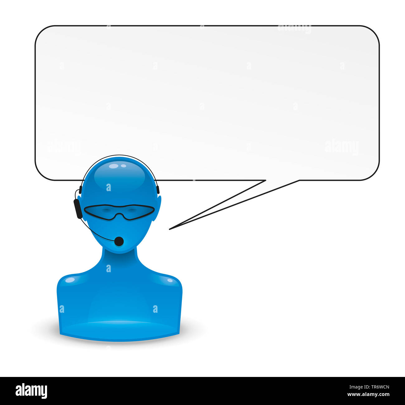 3D-Alien-Icon in Callcenter with empty speech bubble Stock Photo - Alamy