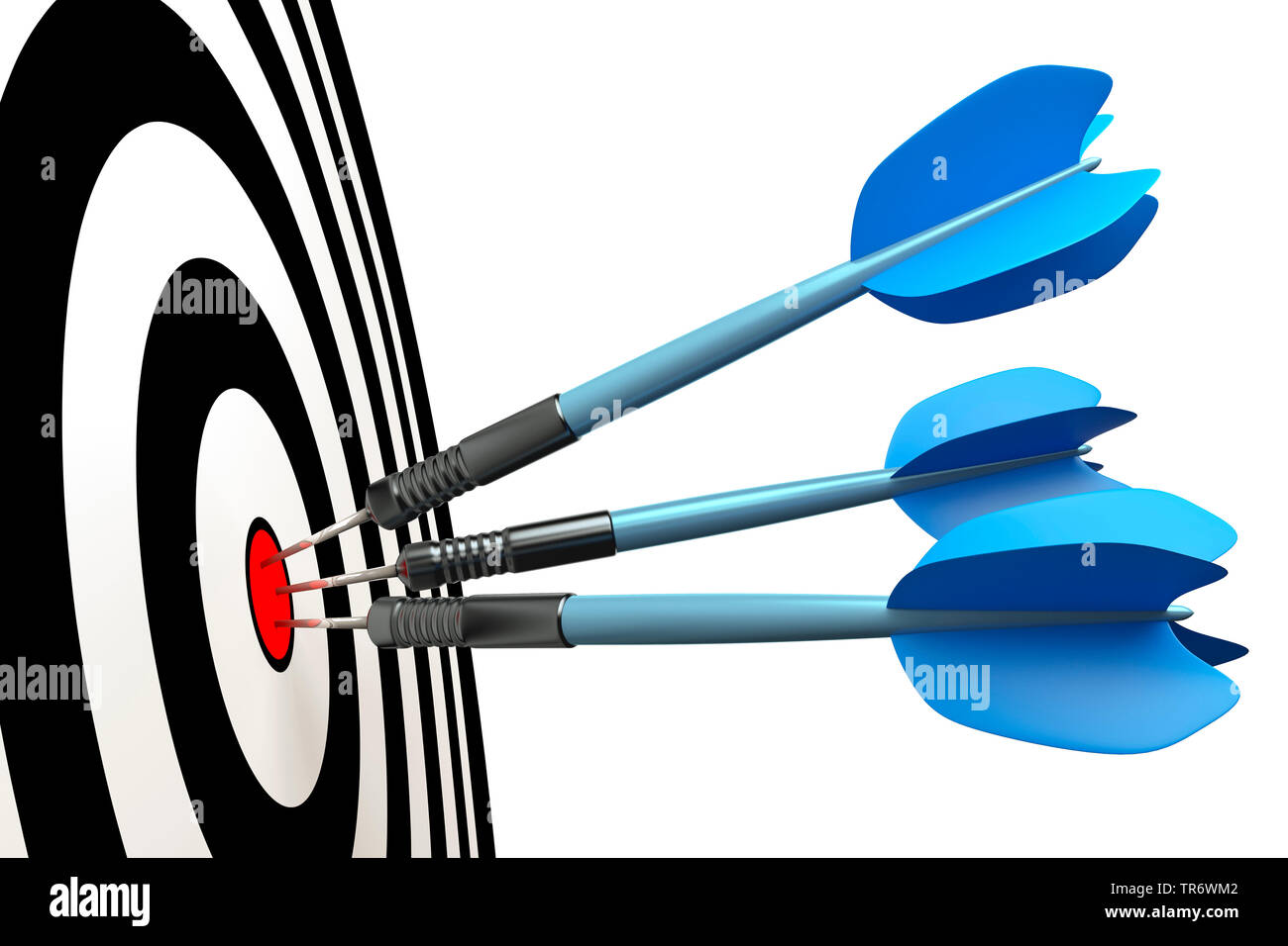 blue darts in the bullseye of a dartboard Stock Photo - Alamy