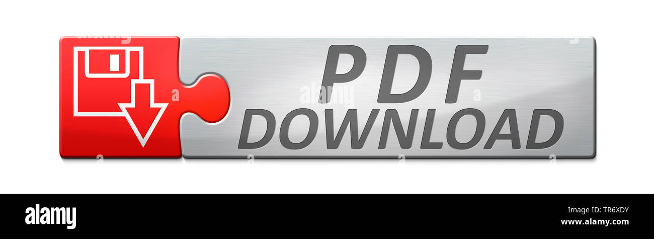 3D computer graphic, symbolised button reading PDF DOWNLOAD Stock Photo ...