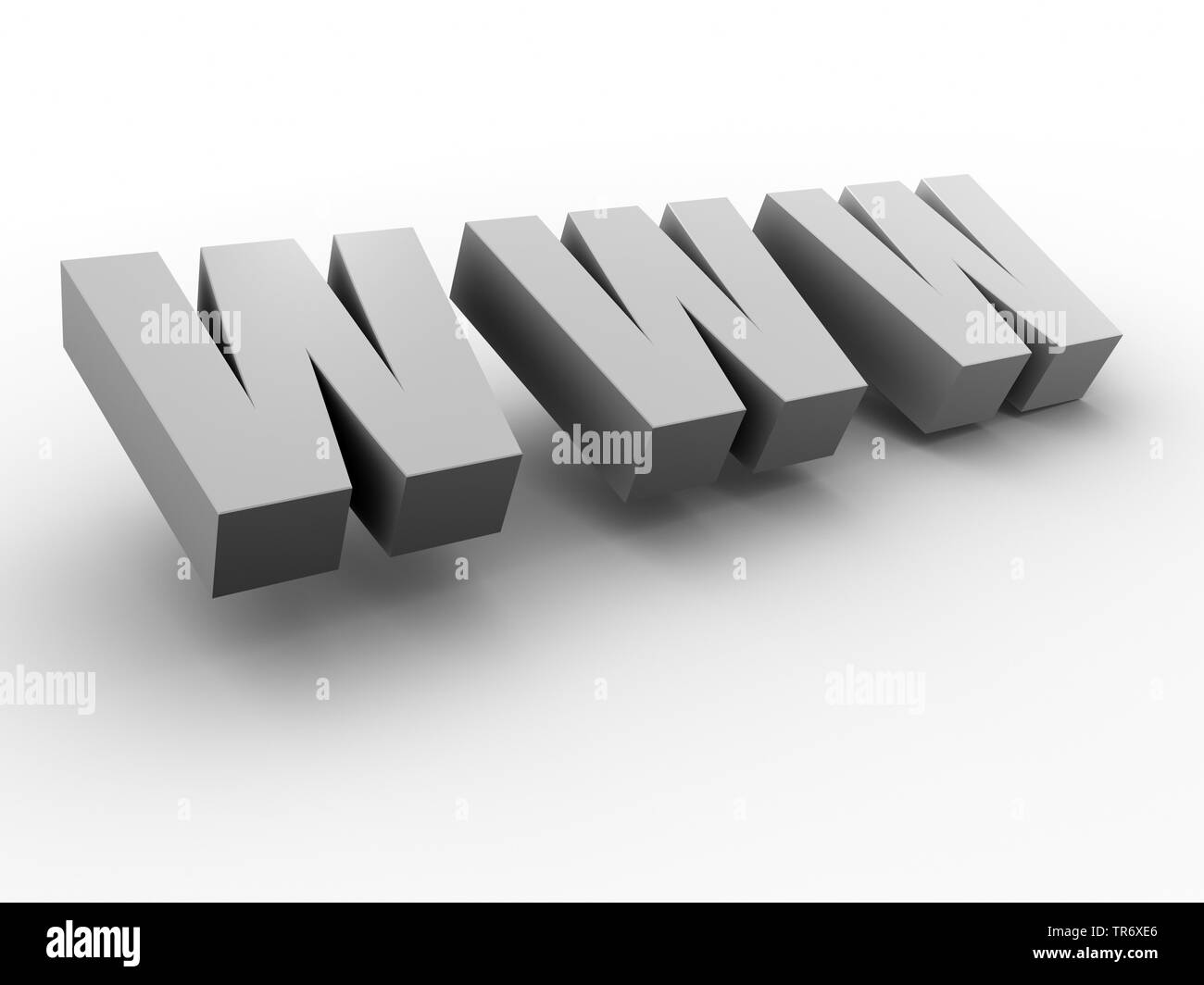3D computer graphic, text in white color reading WWW Stock Photo - Alamy