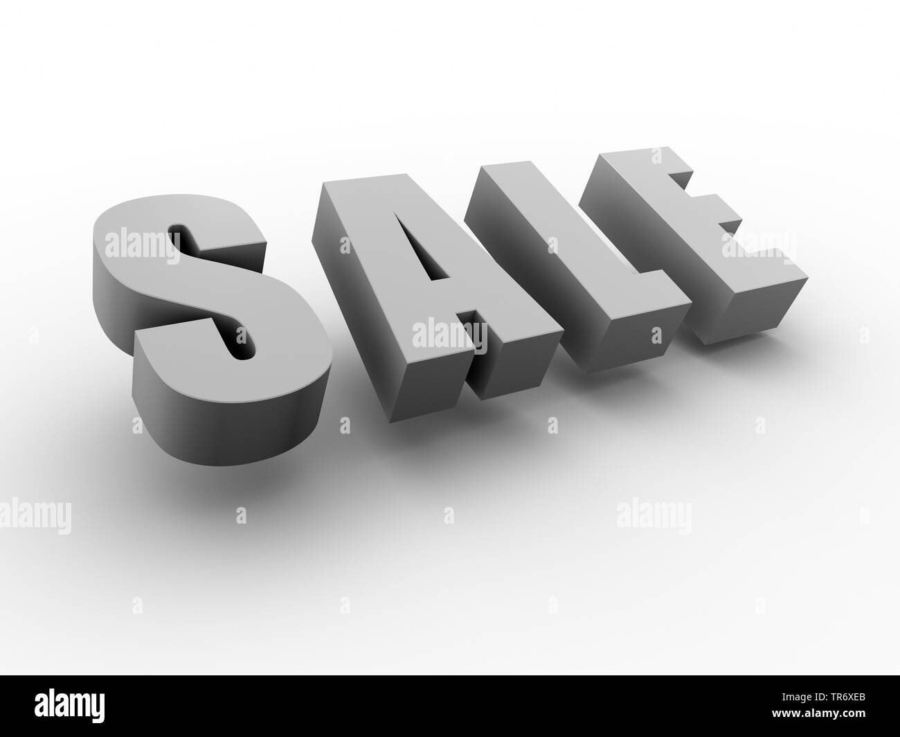 3D computer graphic, text in white color reading SALE Stock Photo - Alamy