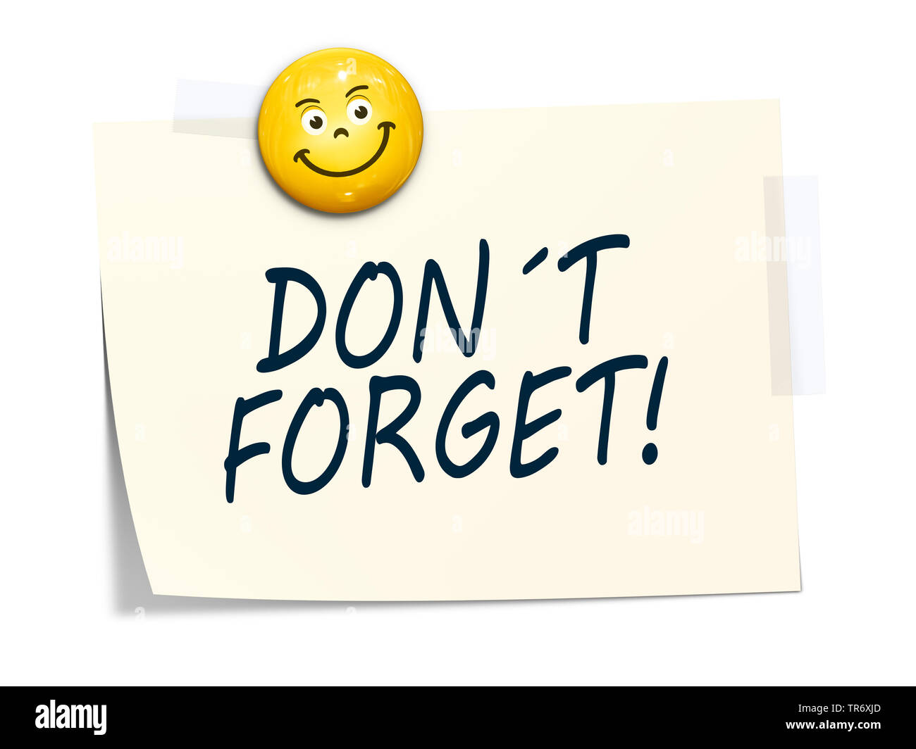 Don't forget post it Cut Out Stock Images & Pictures - Alamy
