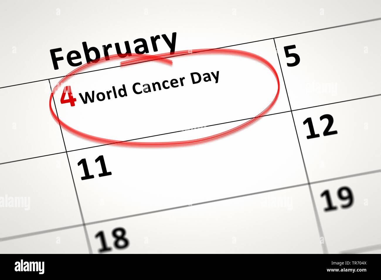 World Cancer Day marked on a calendar, Germany Stock Photo - Alamy