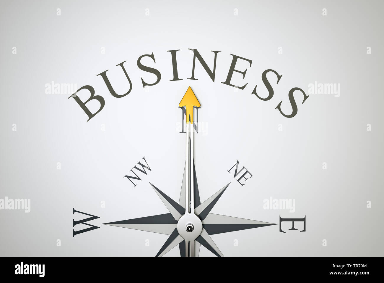 3D computer graphic, compass in white color lettering BUSINESS Stock ...