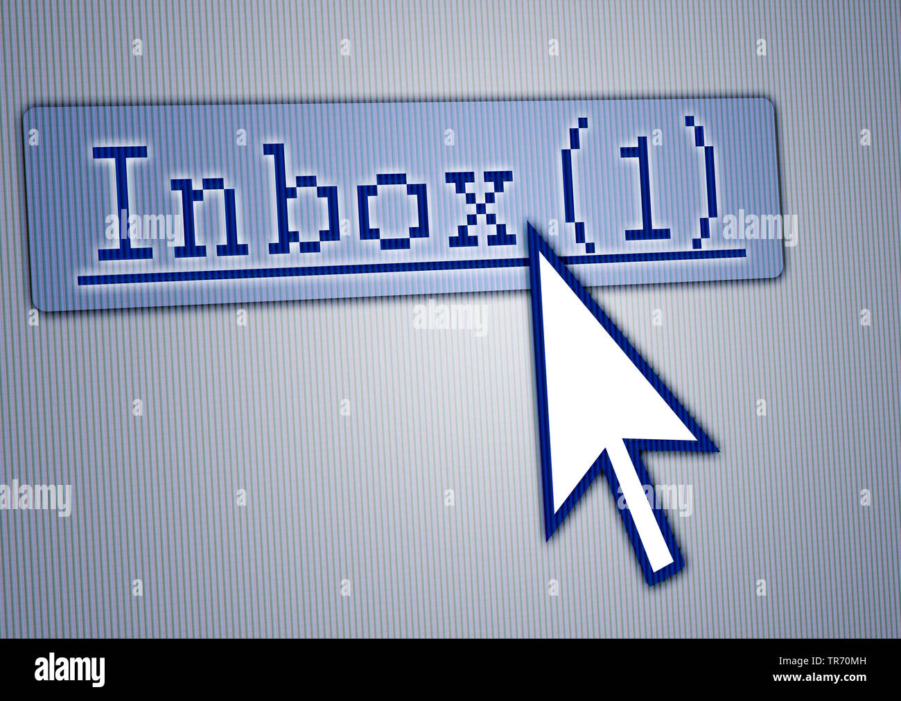 3D computer graphic, screenshot showing the inbox fields of an Internet ...