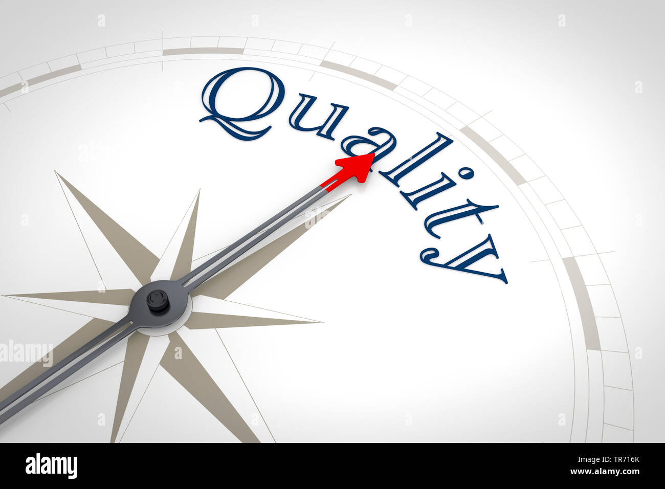 3D computer graphic, compass in white color lettering QUALITY Stock ...