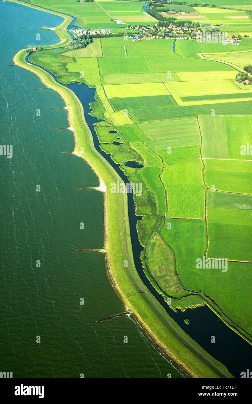 Aerial photo of Frisian IJsselmeer coast, Netherlands, Frisia Stock ...