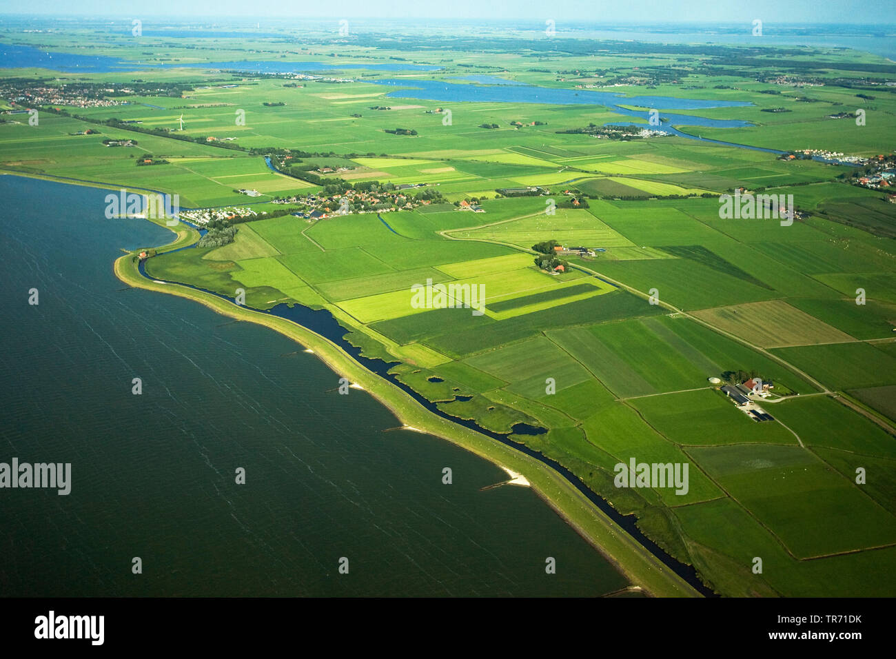 Aerial photo of Frisian IJsselmeer coast, Netherlands, Frisia Stock ...