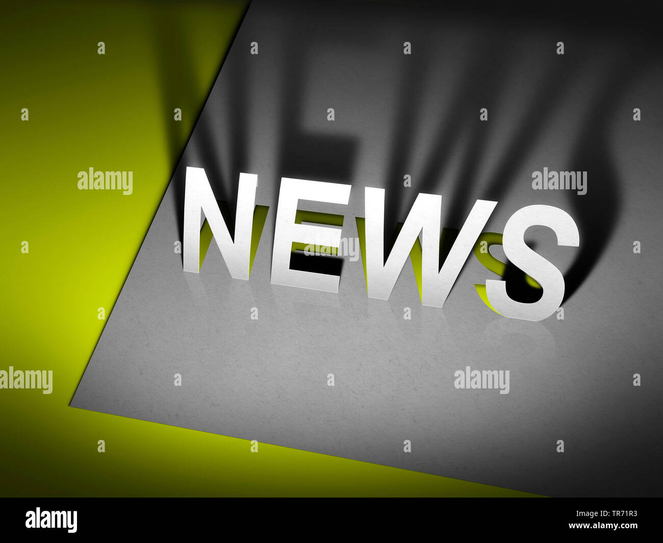 3D computer graphic, text in white color with shadow effect reading ...