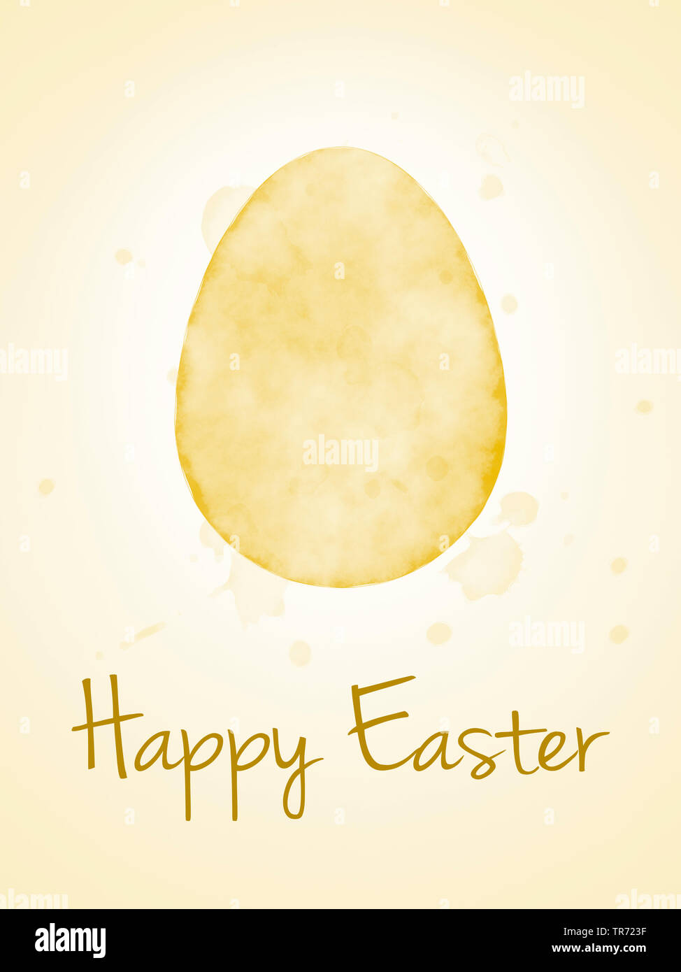Seasonal card in yellow color with Easter egg lettering HAPPY EASTER ...