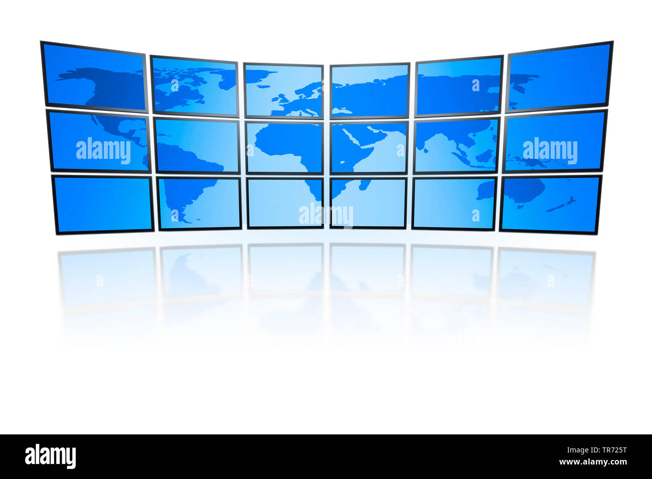 3D computer graphic, world map without country borders in shades of ...