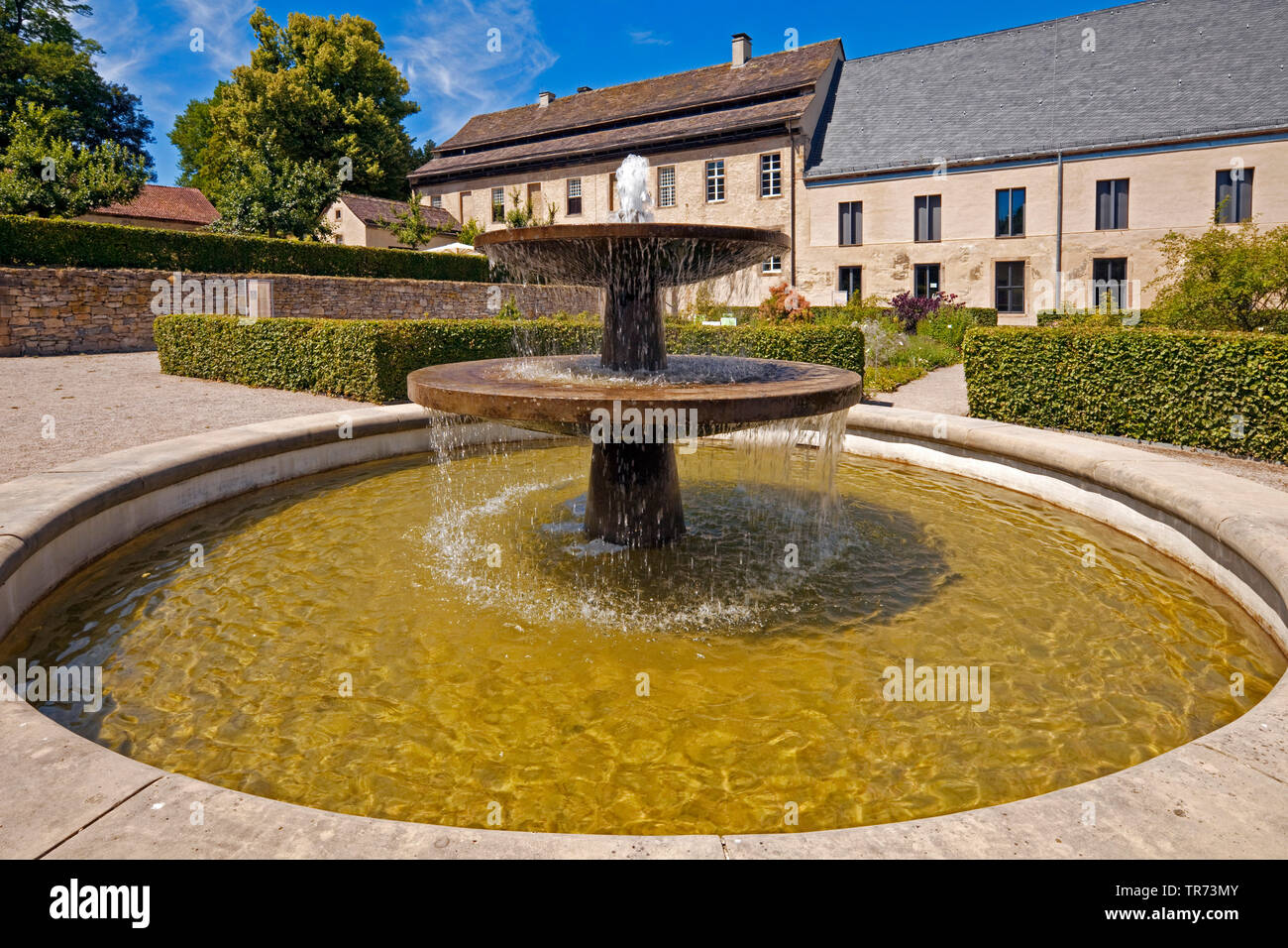 Dalheim Monastery with fountain, Germany, North Rhine-Westphalia, East ...