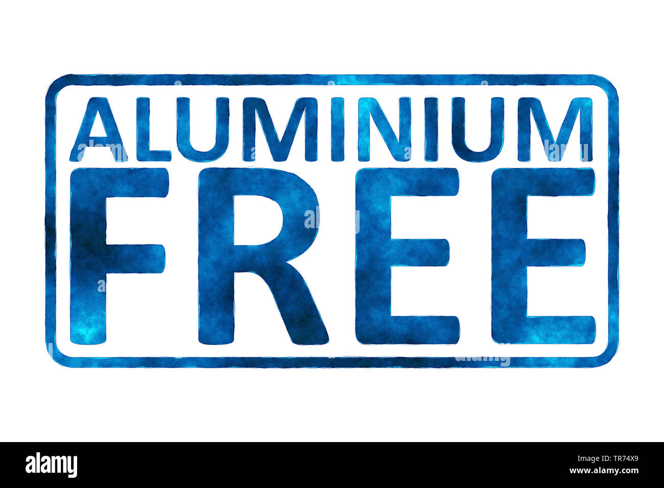 3D computer graphic, sign lettering ALUMINIUM FREE Stock Photo - Alamy