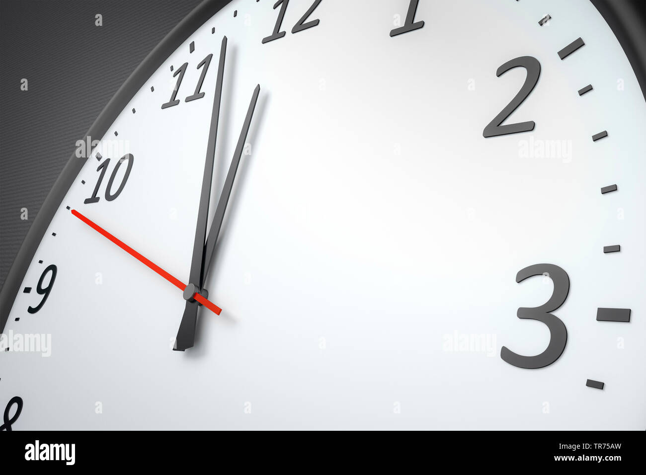white clock just before 12 o'clock Stock Photo - Alamy