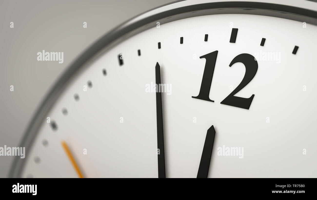 white clock just before 12 o'clock Stock Photo - Alamy