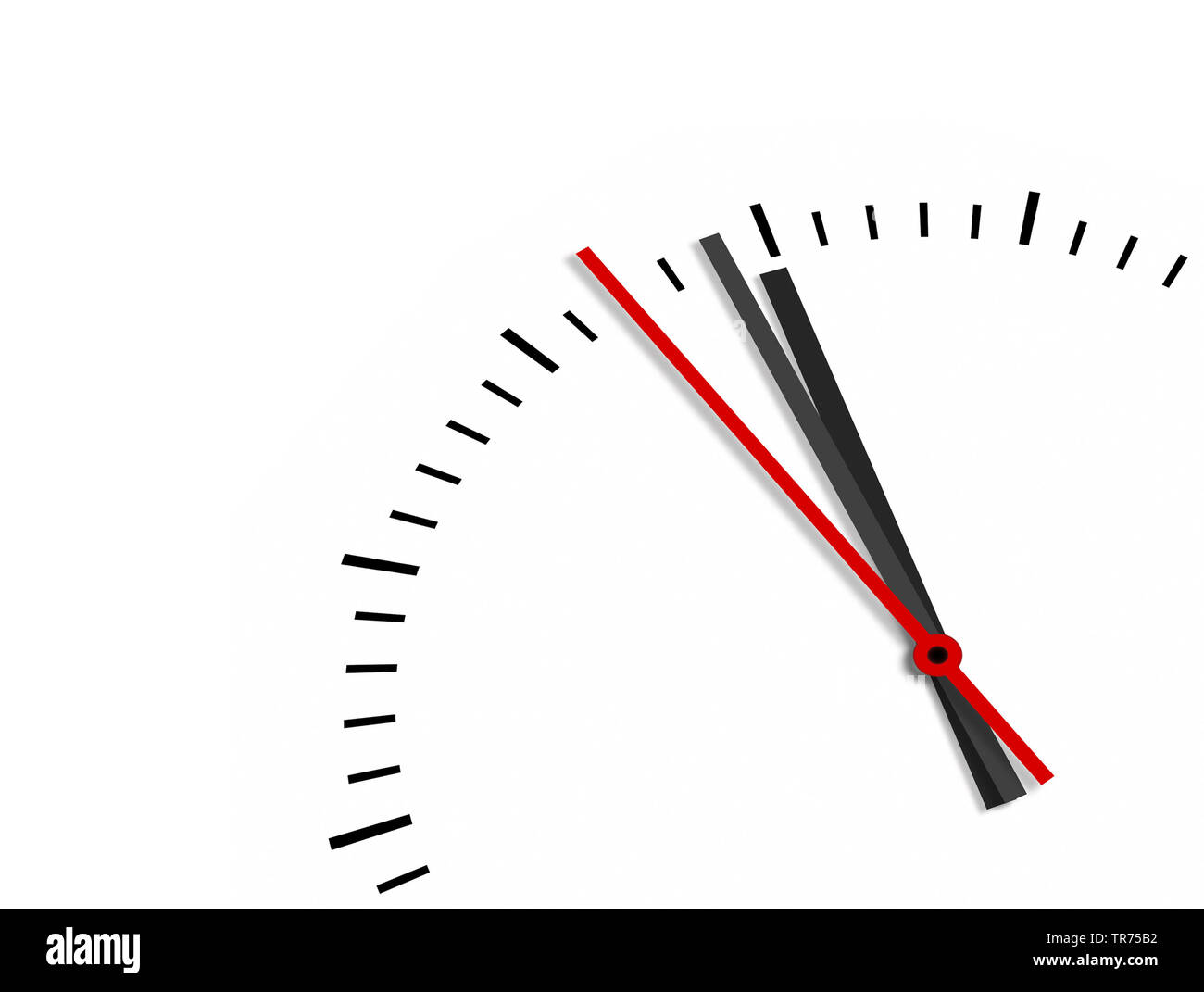 white clock clock against white background, 1 before 12 o'clock Stock ...