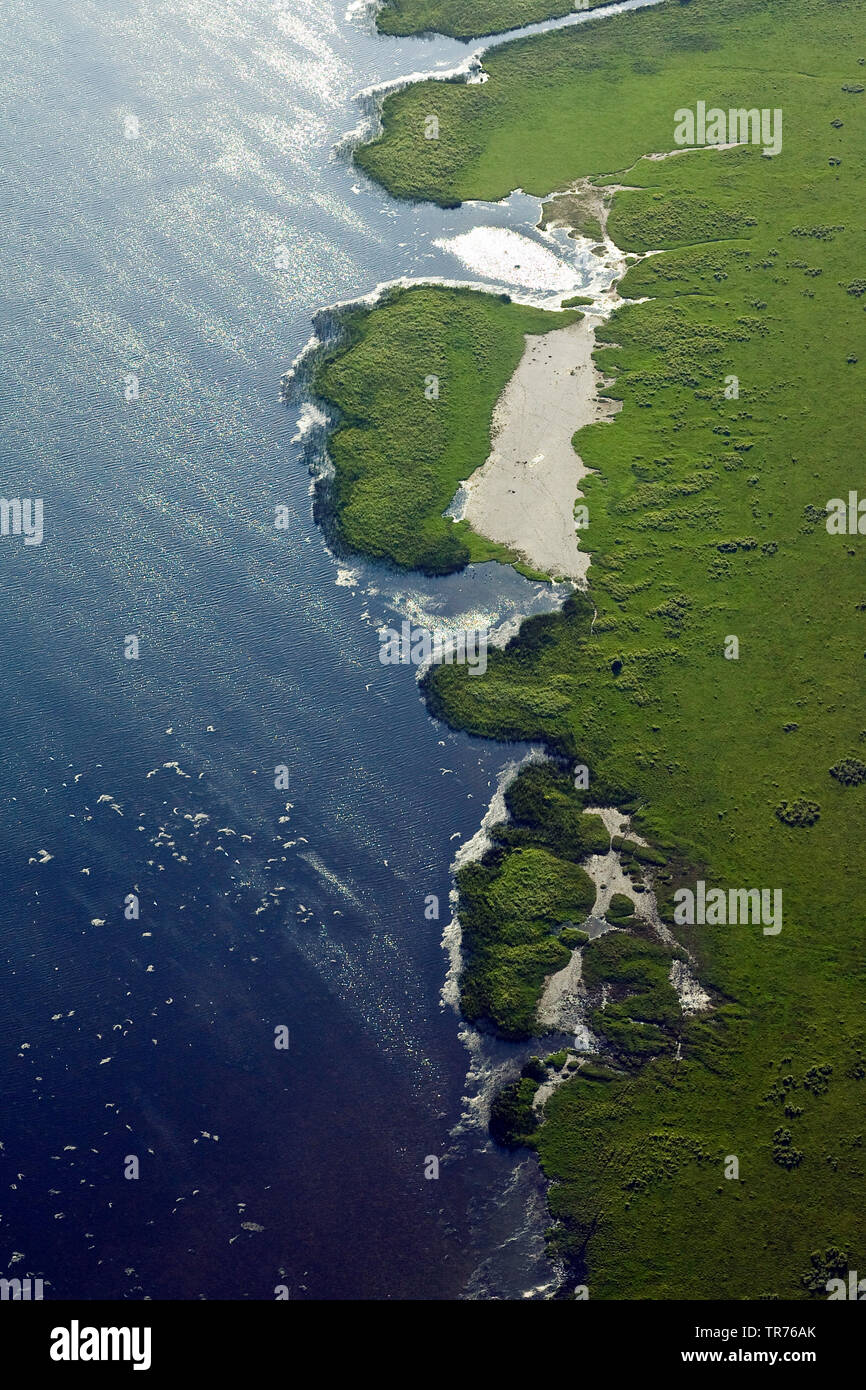 wadden sea at the north Sea, aerial photo, Netherlands, Schiermonnikoog ...
