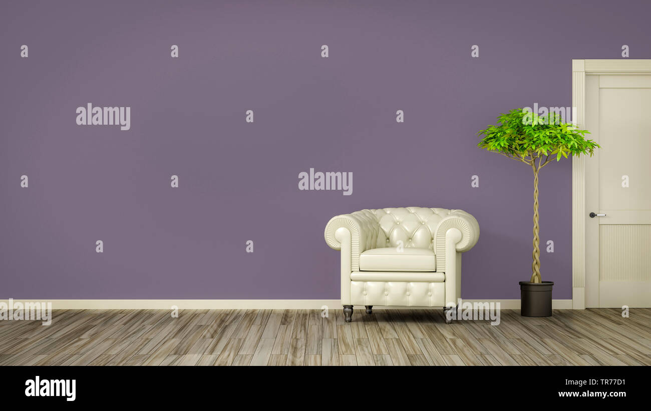 3D computer graphic, Interior design with sofa in white color against a ...