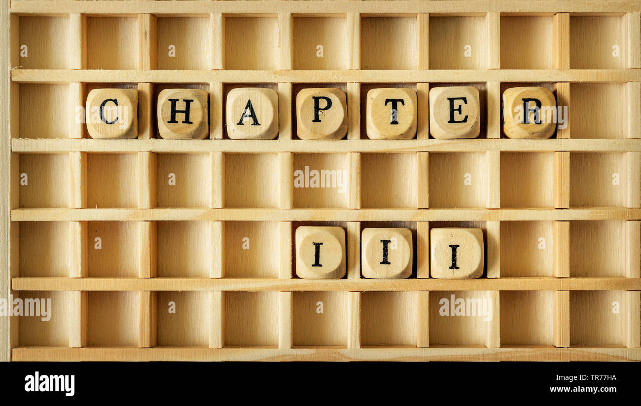 wooden game with the word chapter III Stock Photo - Alamy