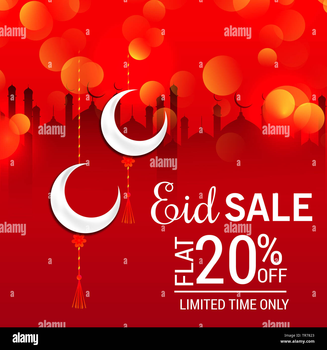 illustration of a Sale Banner Or Sale Poster For Festival Of Eid ...
