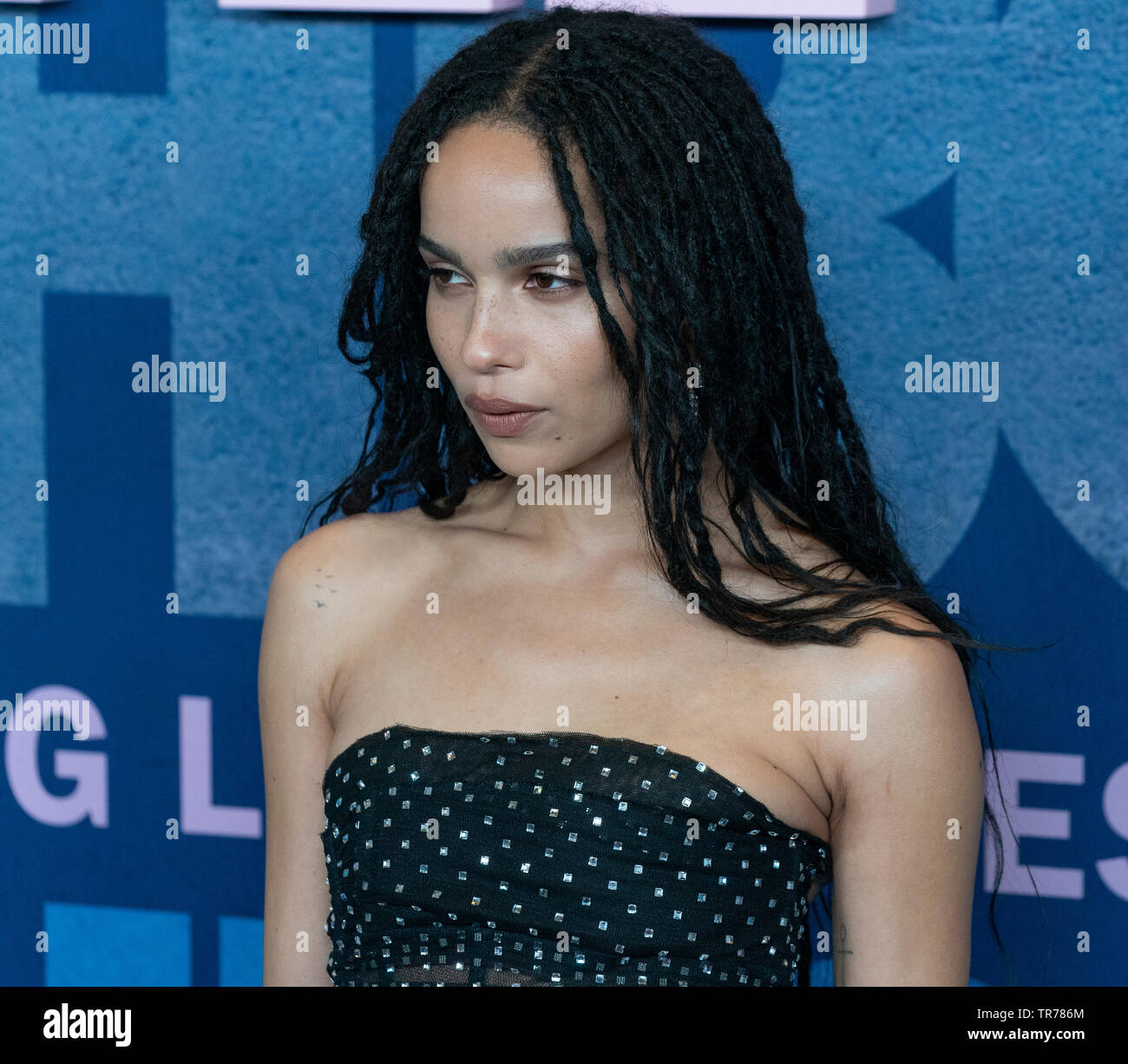 New York, NY - May 29, 2019: Zoe Kravitz wearing dress by Yves Saint ...