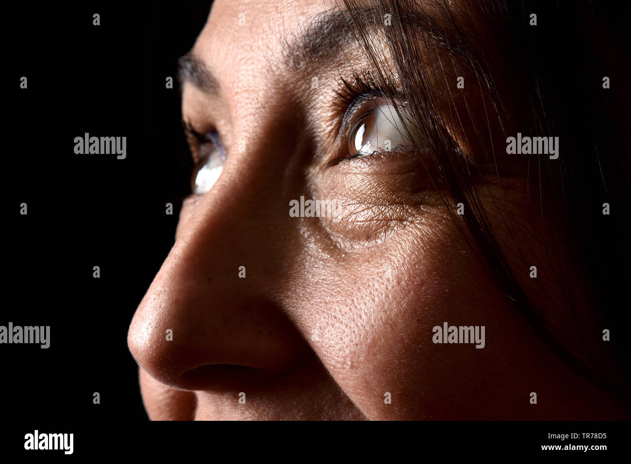 skin texture of middle aged woman Stock Photo - Alamy