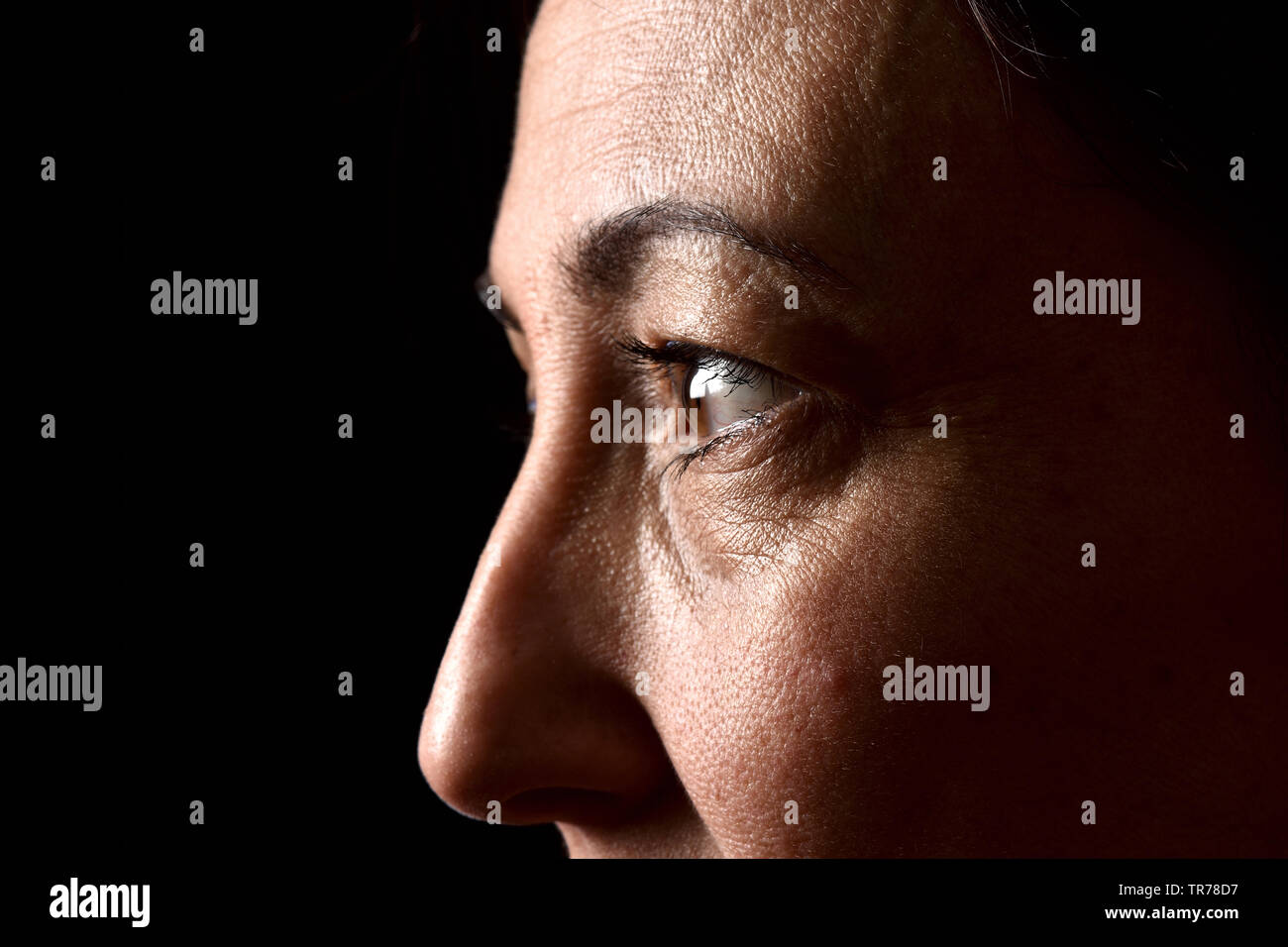 skin texture of middle aged woman Stock Photo - Alamy