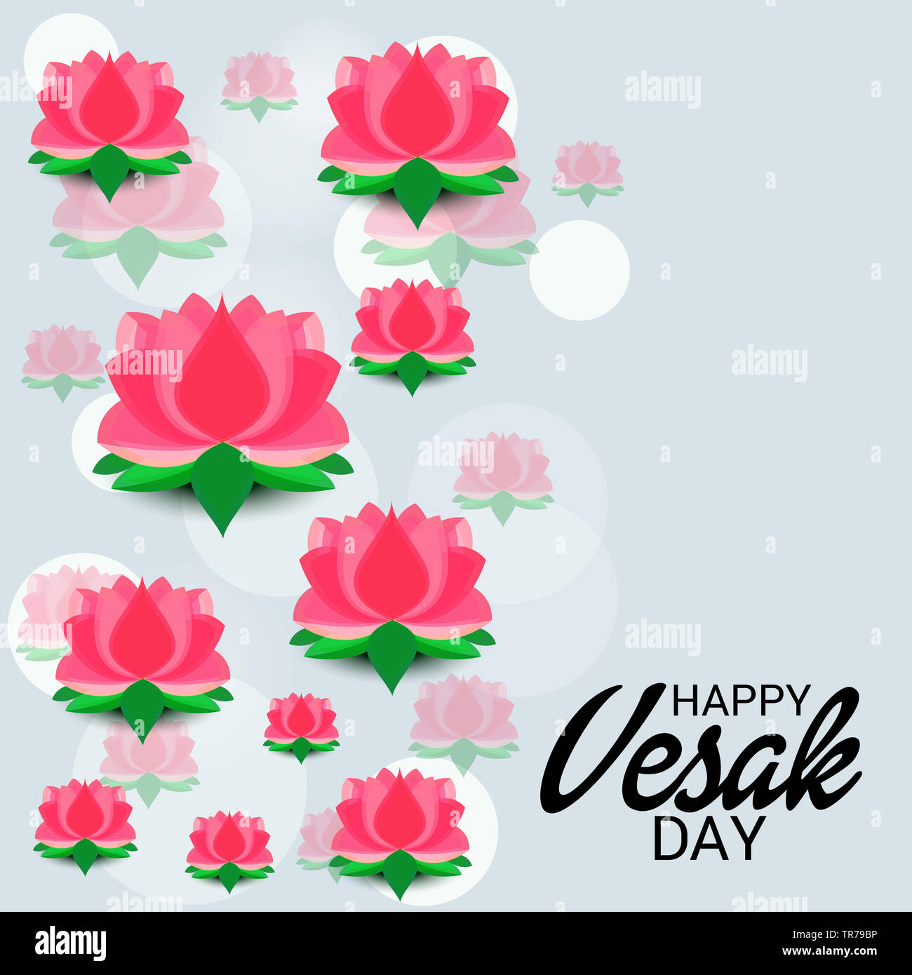Vector illustration of a Banner for Vesak Day with Pink Lotus Flower ...