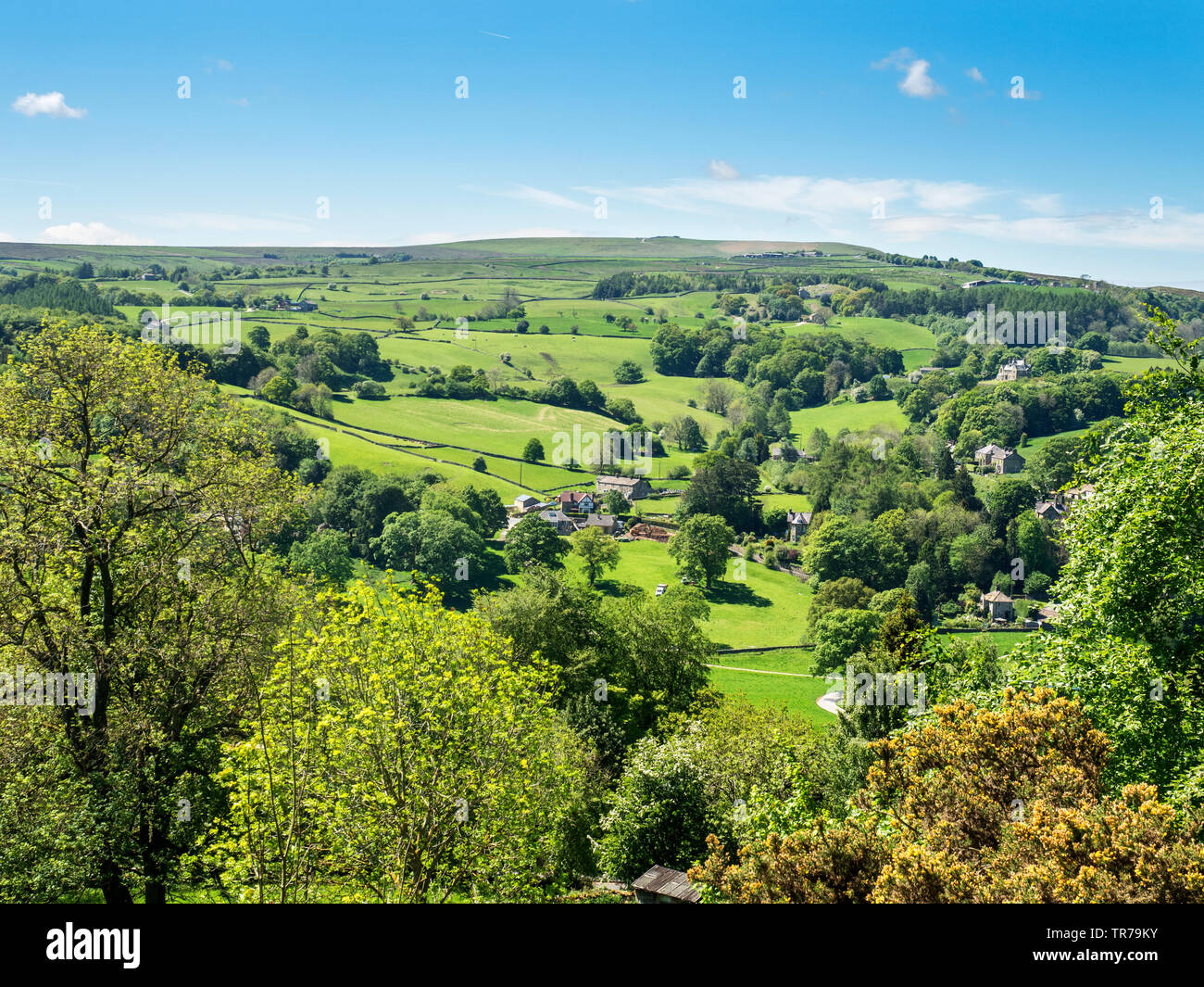 View across Nidderdale to Guise Cliff from the Panorama Walk at Pateley ...
