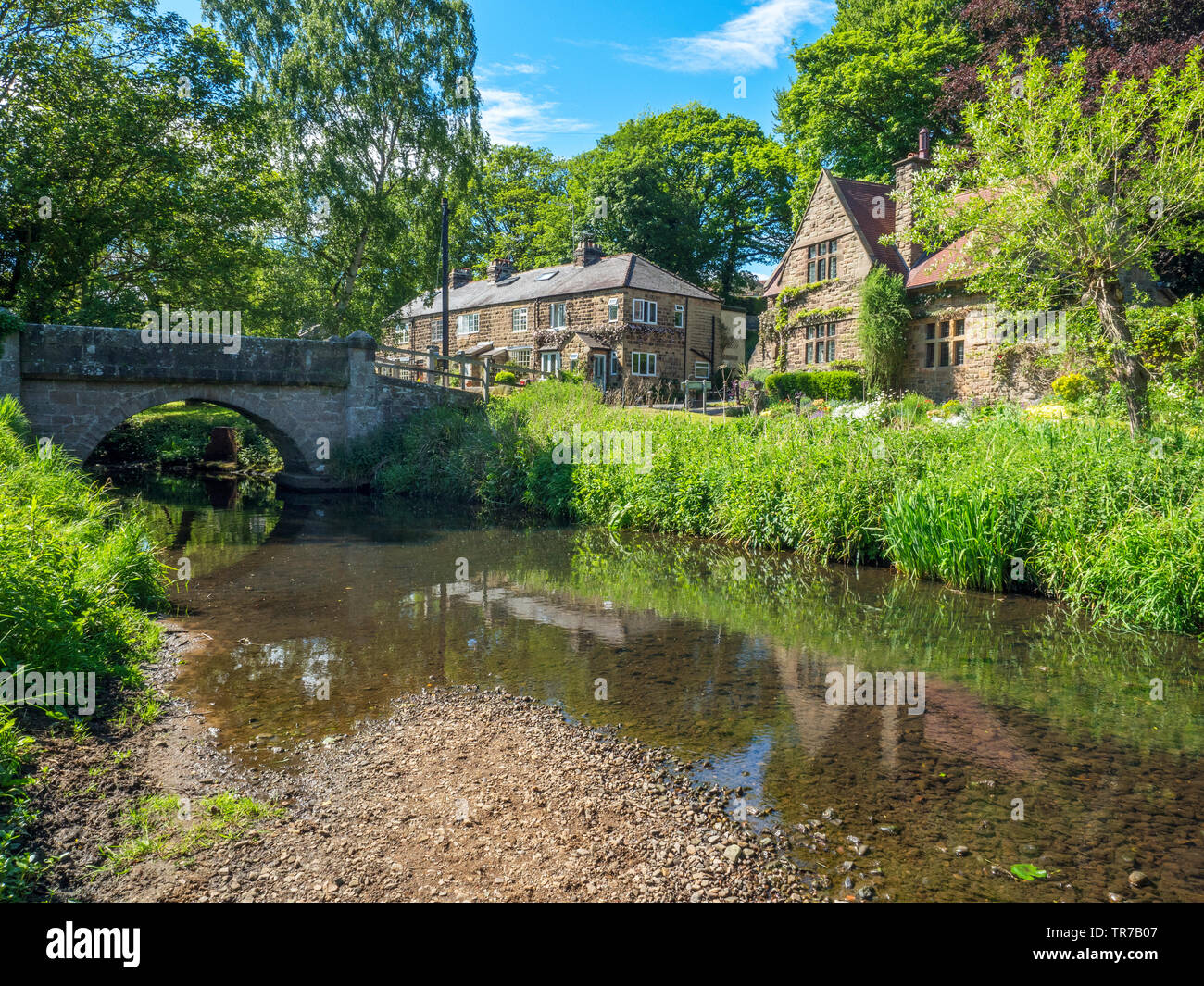Oak Beck and Spruisty Bridge at Knox near Harrogate North Yorkshire ...