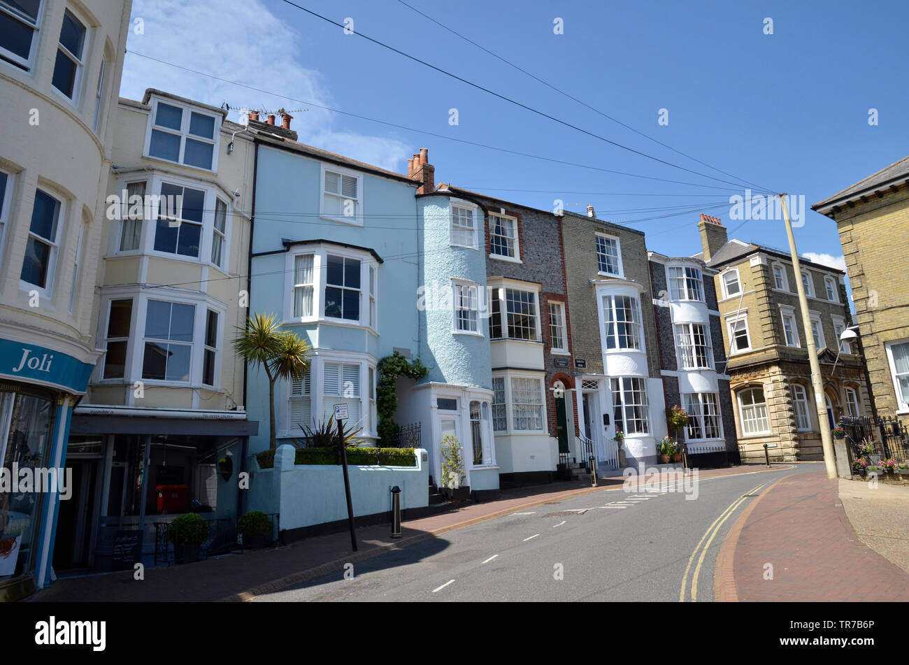 Buildings on the High Street in Cowes on the Isle of Wight Stock Photo ...