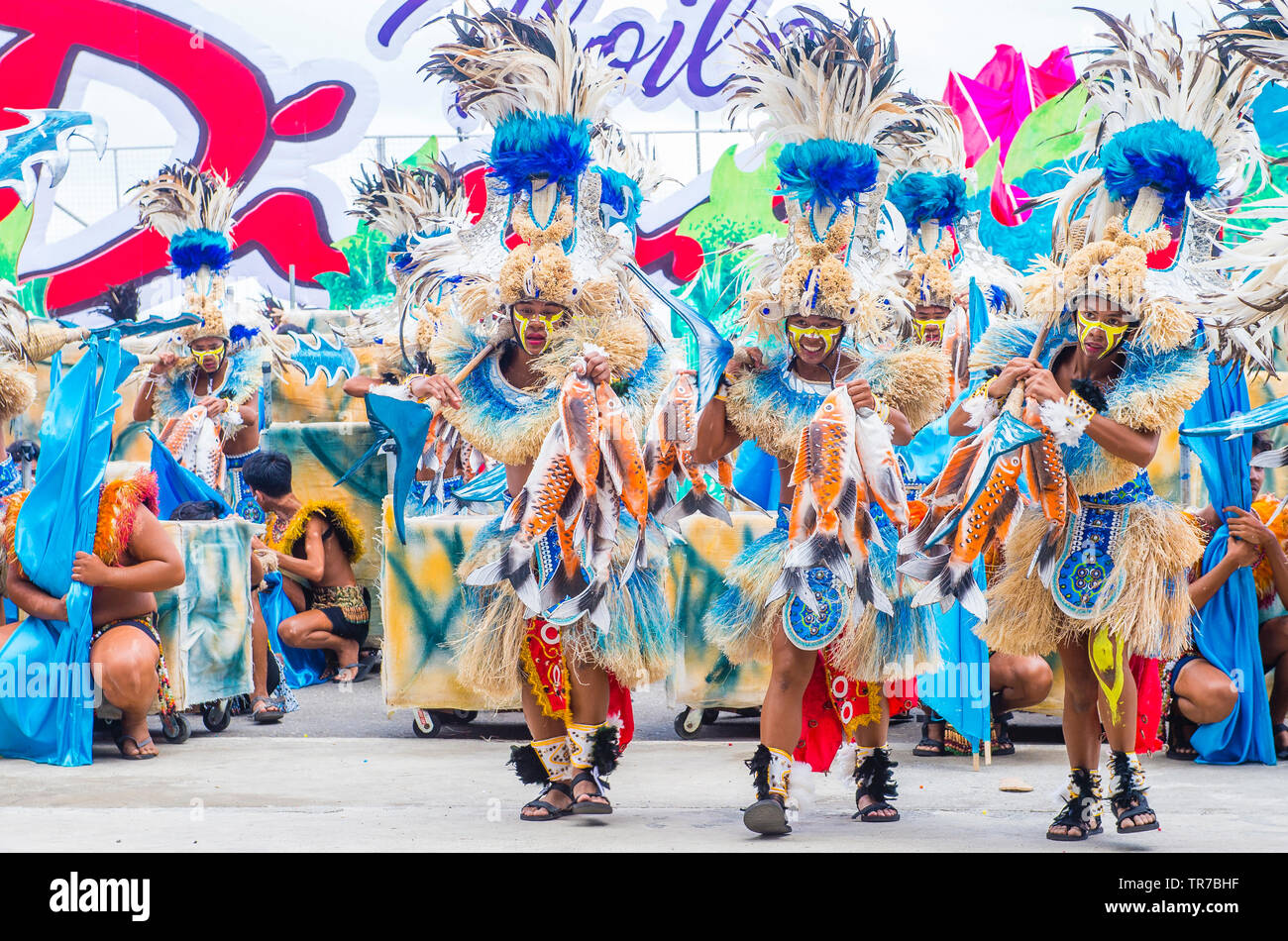 Participants in the Dinagyang Festival in Iloilo Philippines Stock Photo - Alamy