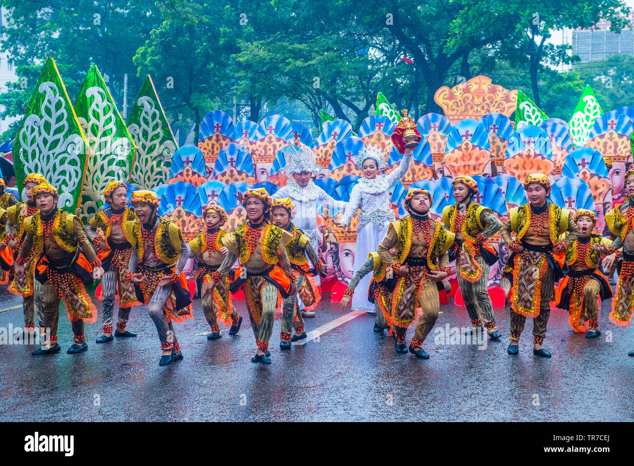 Participants in the Sinulog festival in Cebu city Philippines Stock ...