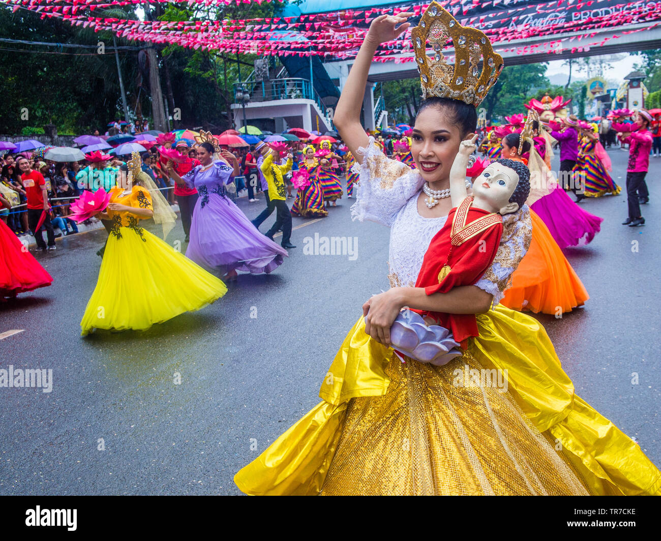 Participants in the Sinulog festival in Cebu city Philippines Stock ...