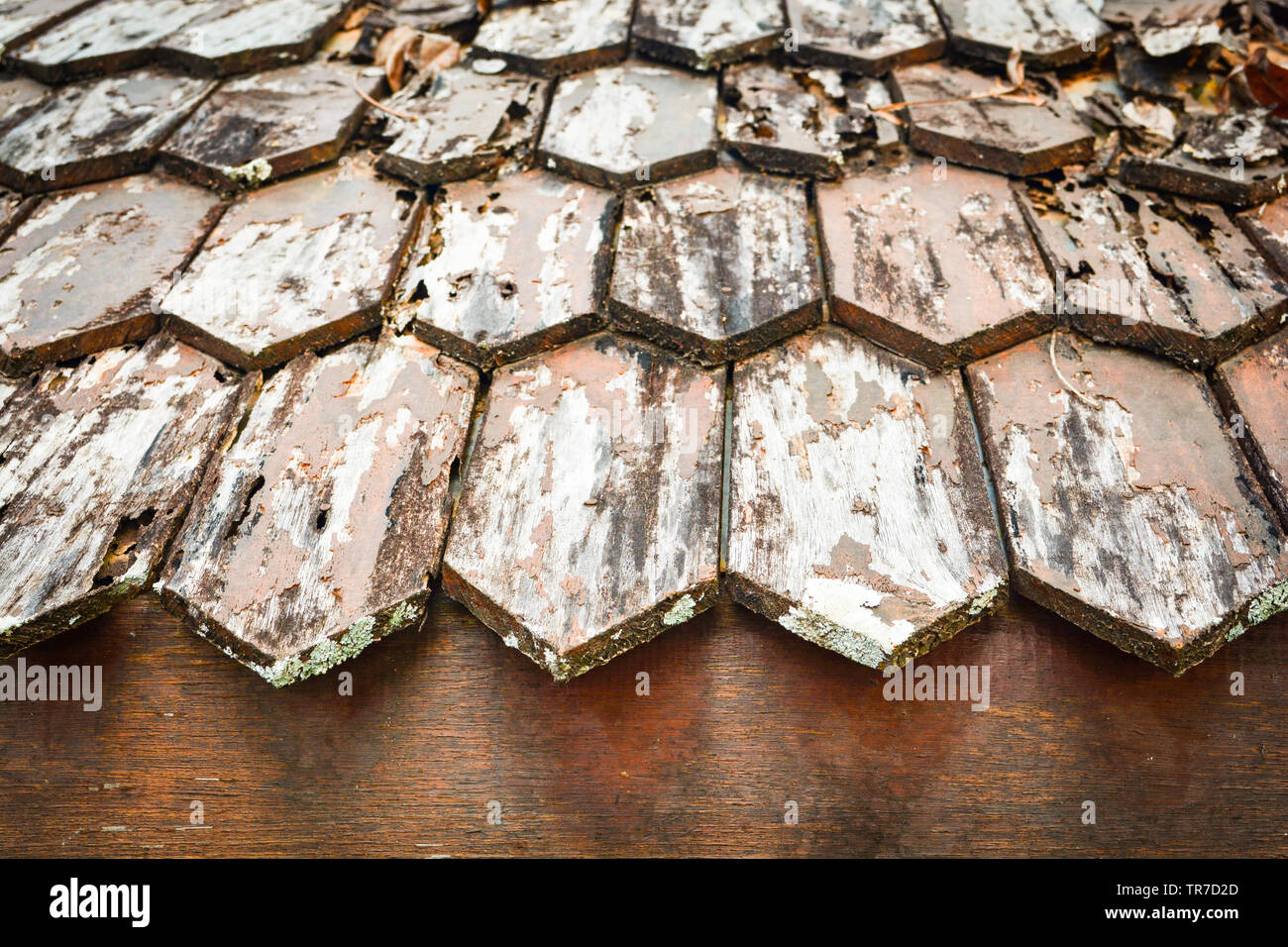 Old wooden roof texture background / Shingle roof in poor repair Stock ...