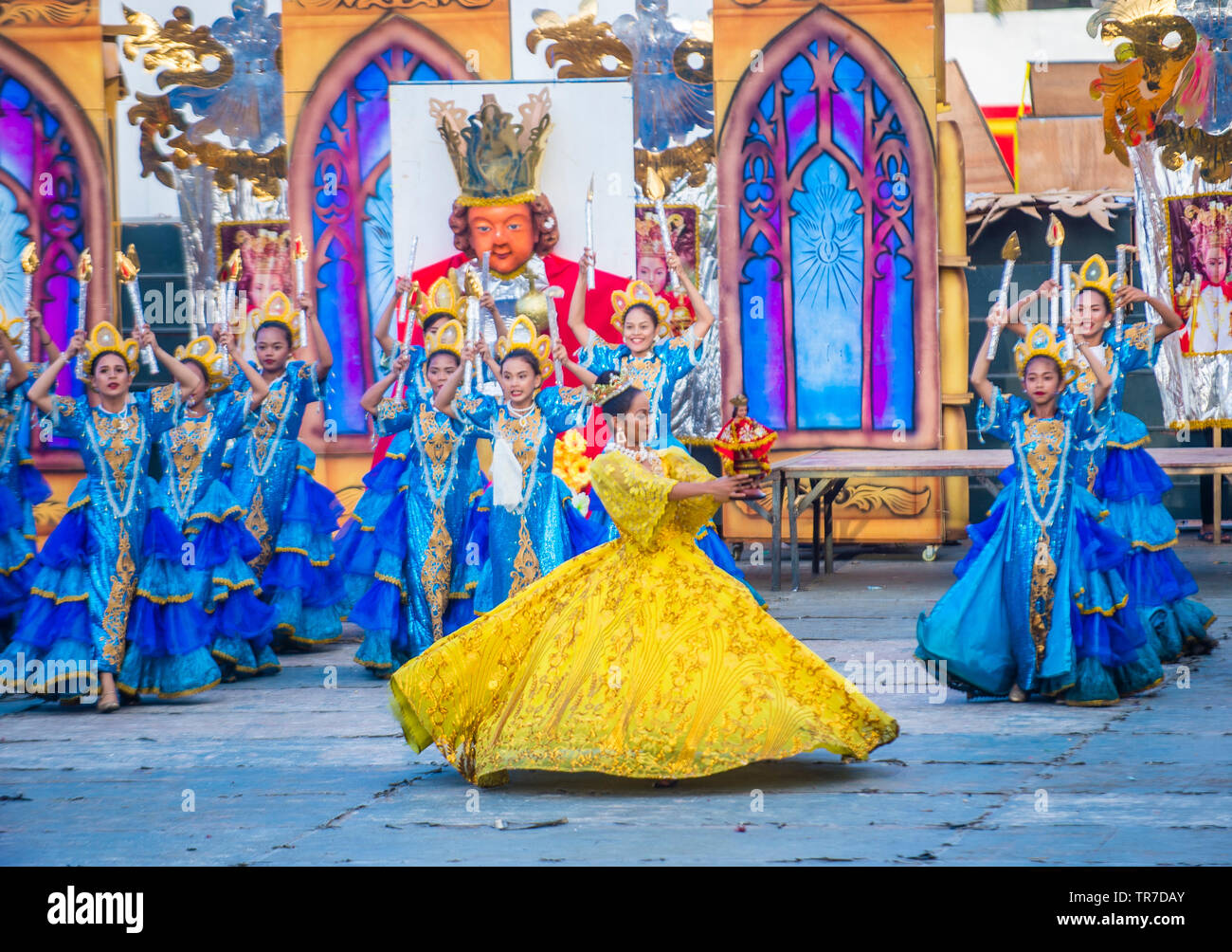 Participants in the Sinulog festival in Cebu city Philippines Stock ...