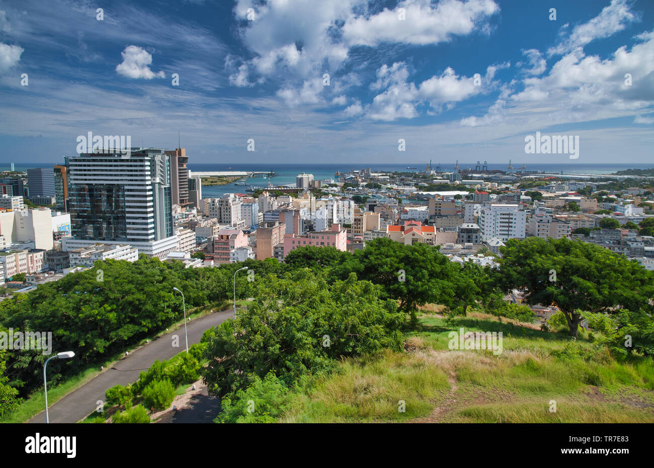 Port Louis skyline, aerial view from city fortress Stock Photo - Alamy
