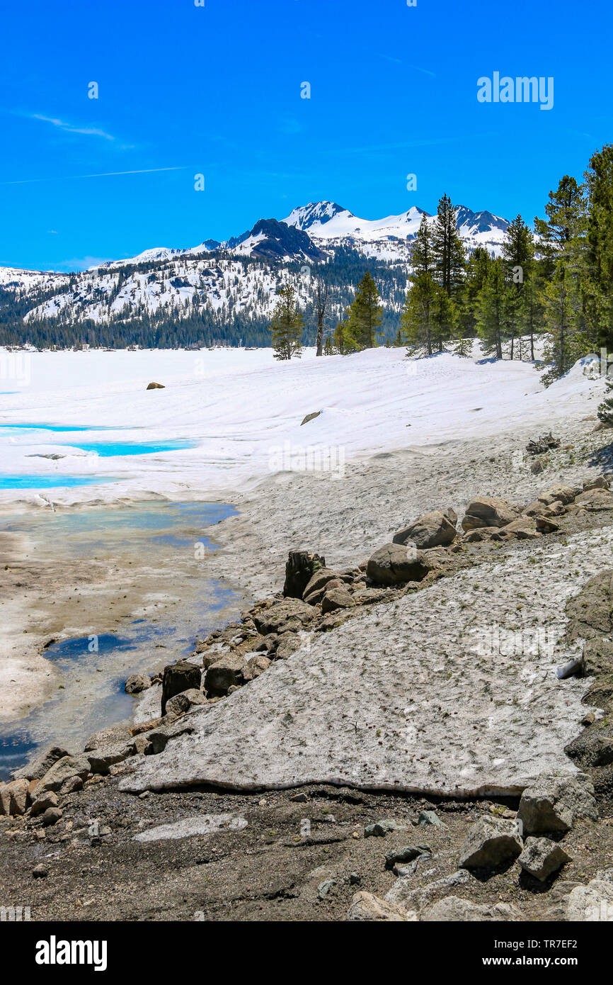 Beautiful Frozen Caples Lake, California, USA Stock Photo - Alamy