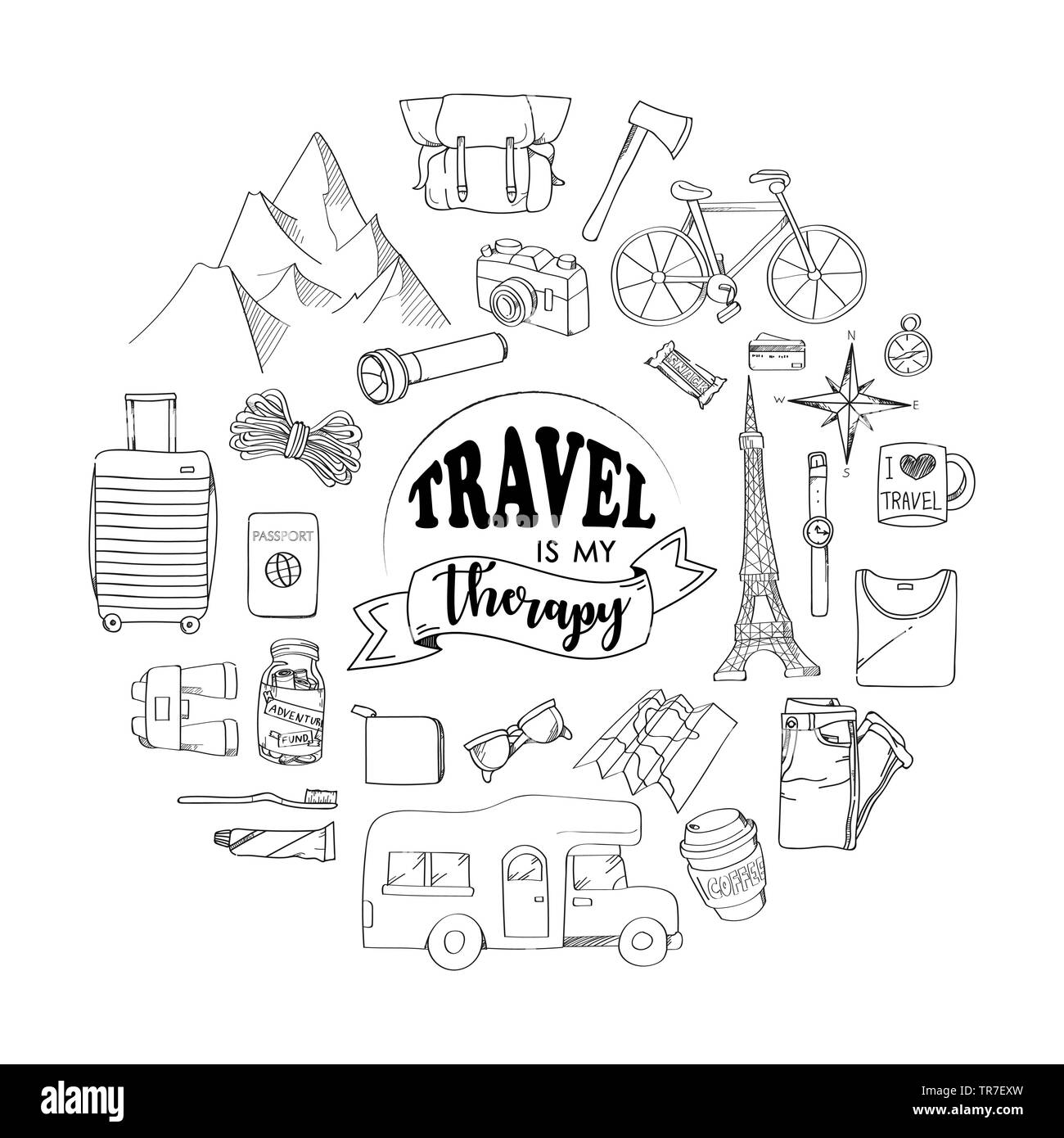 Plane ticket camera travel Cut Out Stock Images & Pictures - Alamy