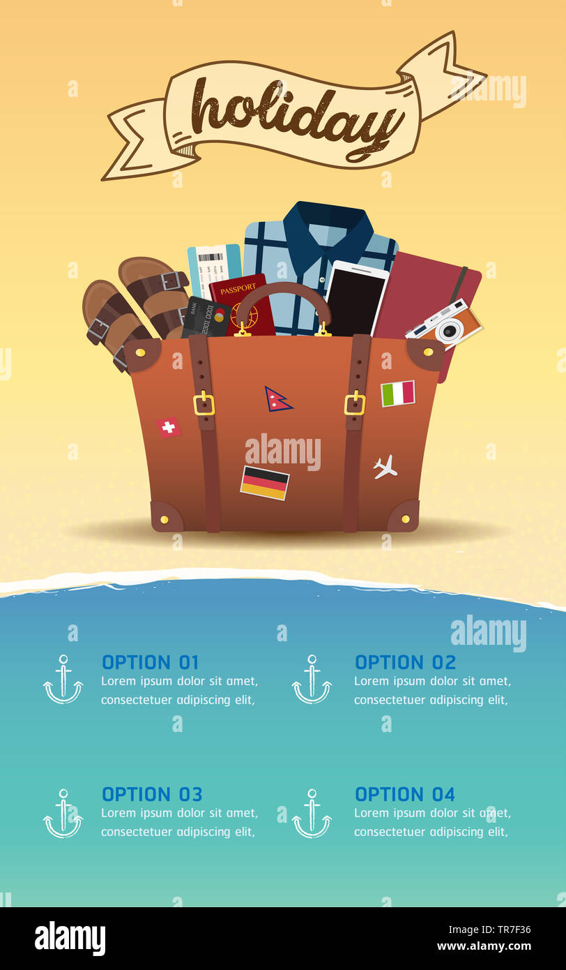 Infographic travel planning a summer vacation Stock Photo - Alamy