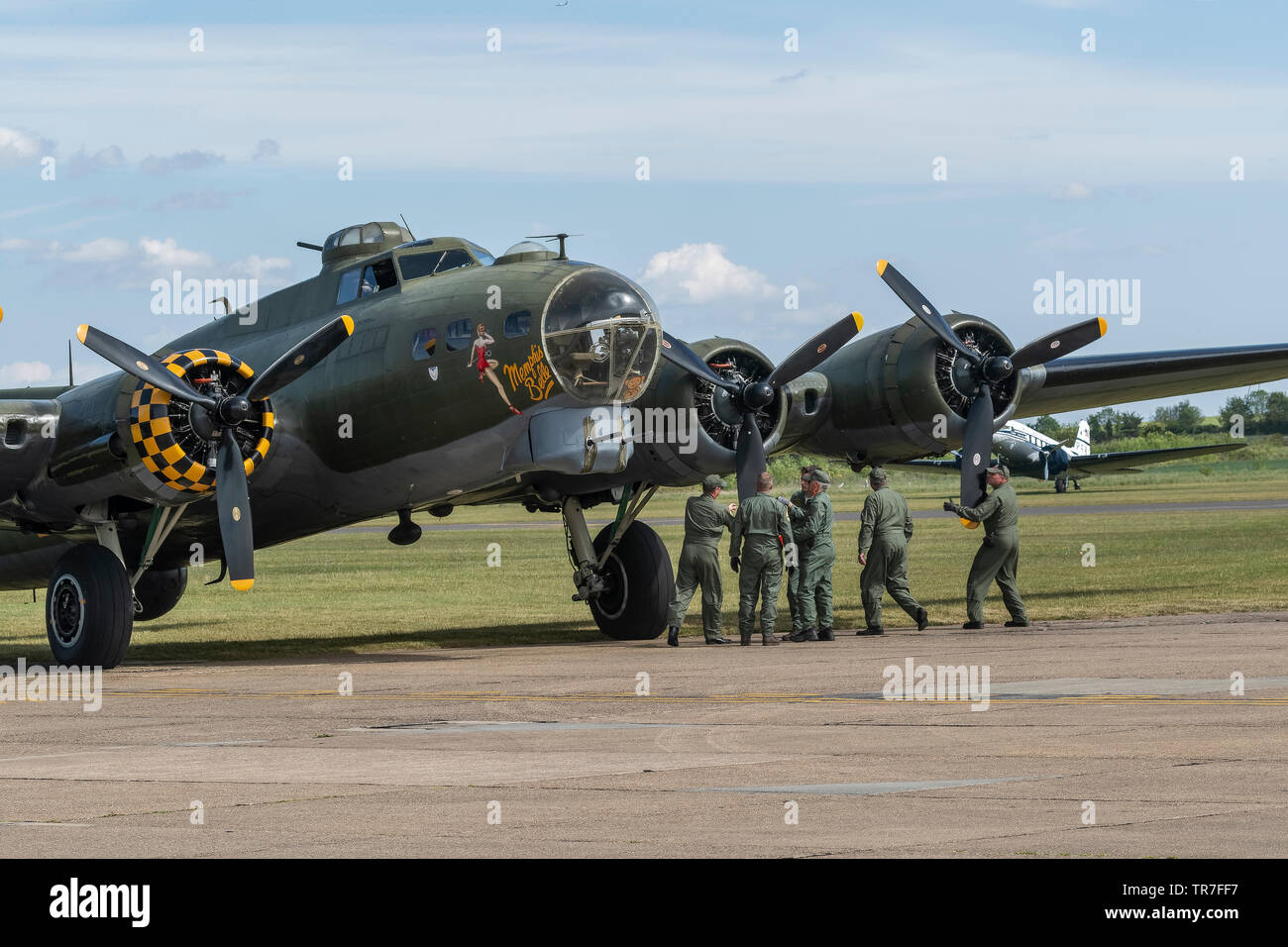 B-17F Flying Fotress Sally B or Memphis Belle plane at the Duxford Air ...