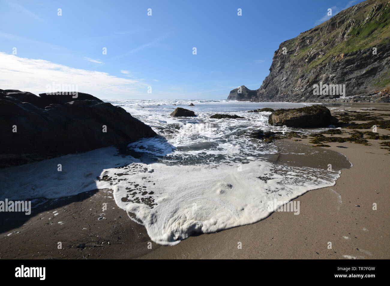 Strangles Beach North Cornwall Coast Stock Photo - Alamy