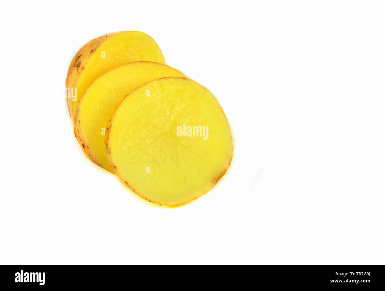 Fresh organic potato slice isolated on white background Stock Photo - Alamy