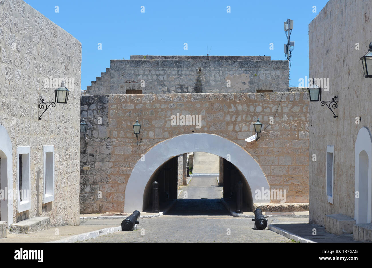 Morro Fortress in Havana Bay, an example of Spanish colonial defensive ...