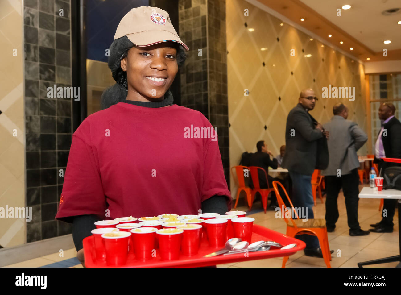 Johannesburg, South Africa - July 06 2017: Staff at a Popeyes Take Out ...