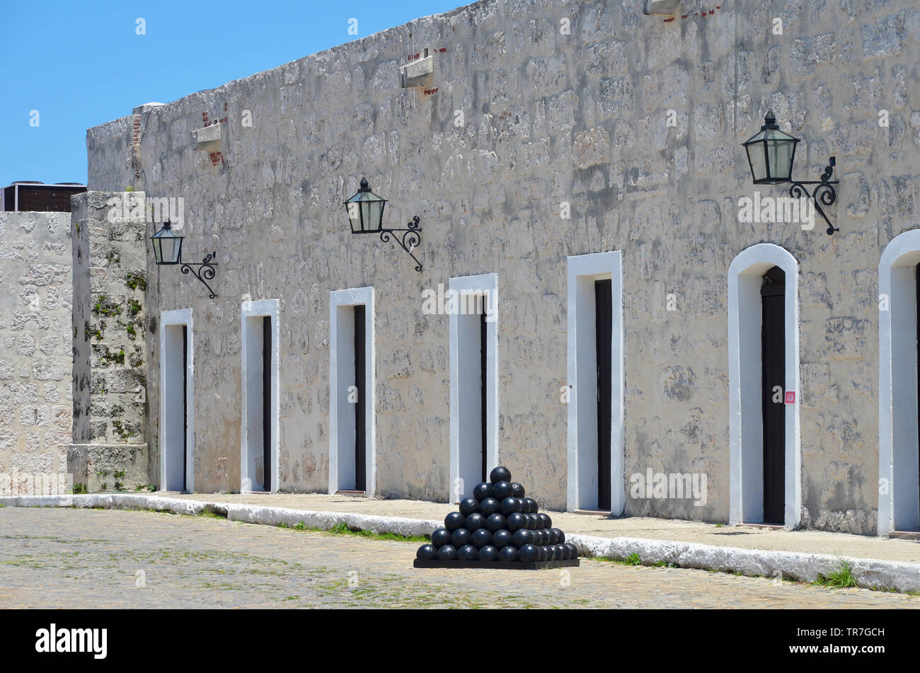 Morro Fortress in Havana Bay, an example of Spanish colonial defensive ...