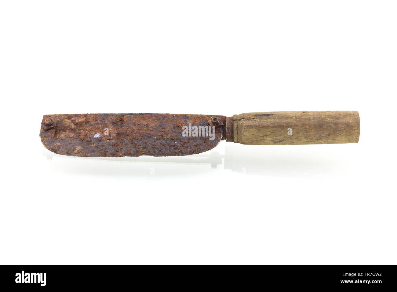 Old rusty meat cleaver isolated on white background Stock Photo - Alamy