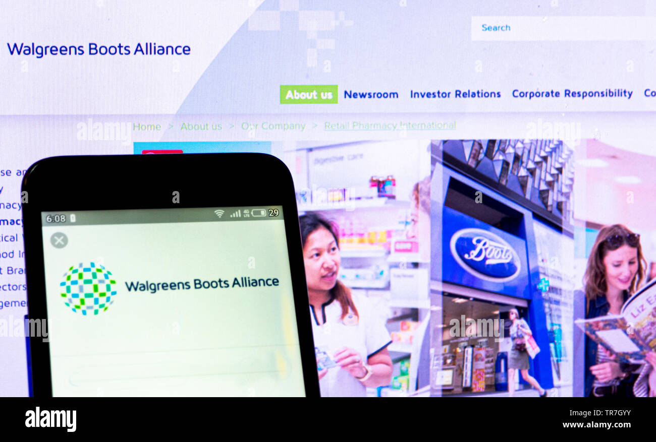 In this photo illustration the Walgreens Boots Alliance, Inc. logo is ...