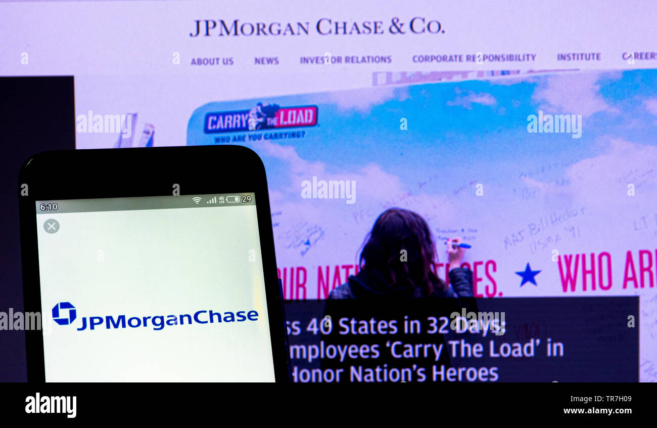 In this photo illustration the JPMorgan Chase logo is seen displayed on ...